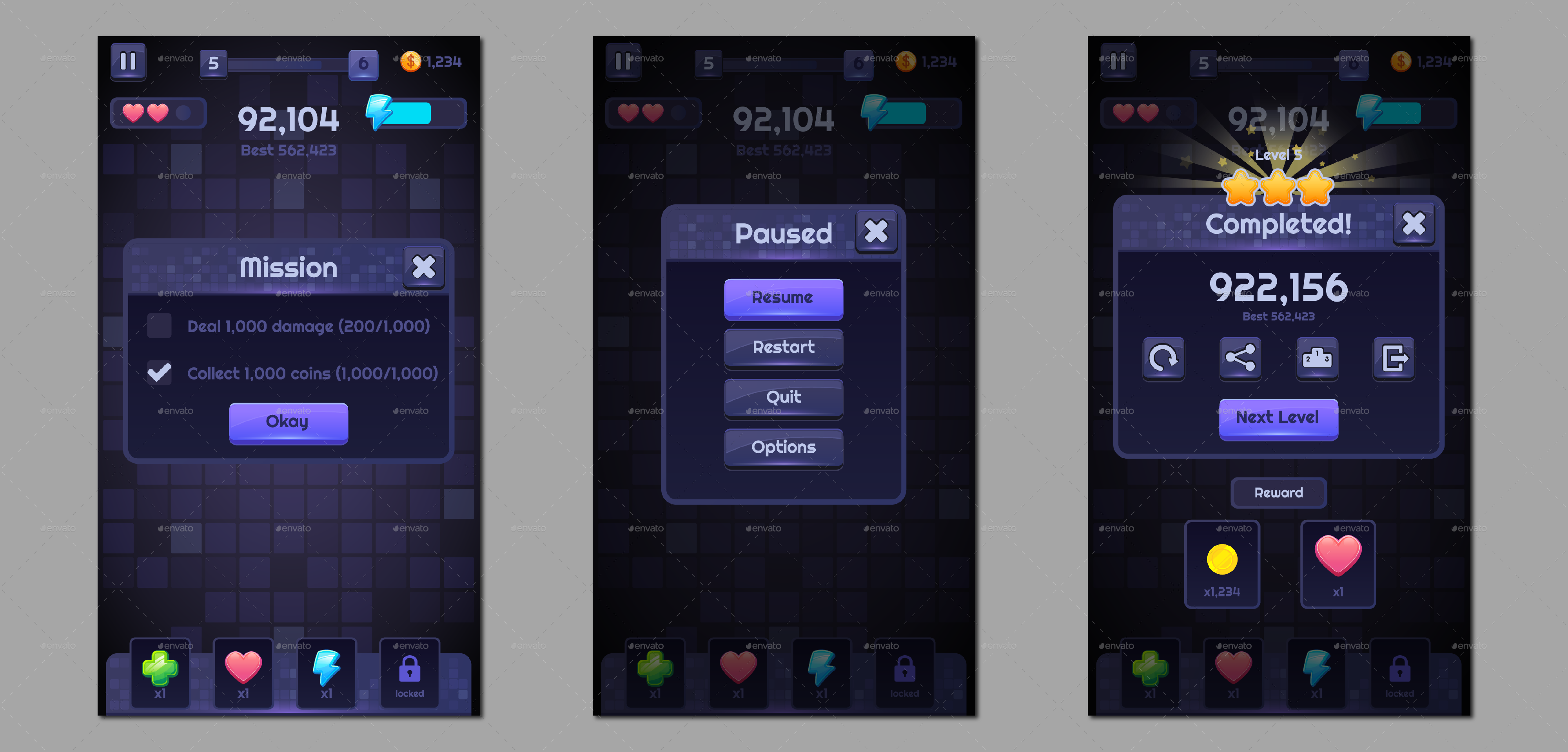 Casual Game GUI Pack 19, Game Assets | GraphicRiver