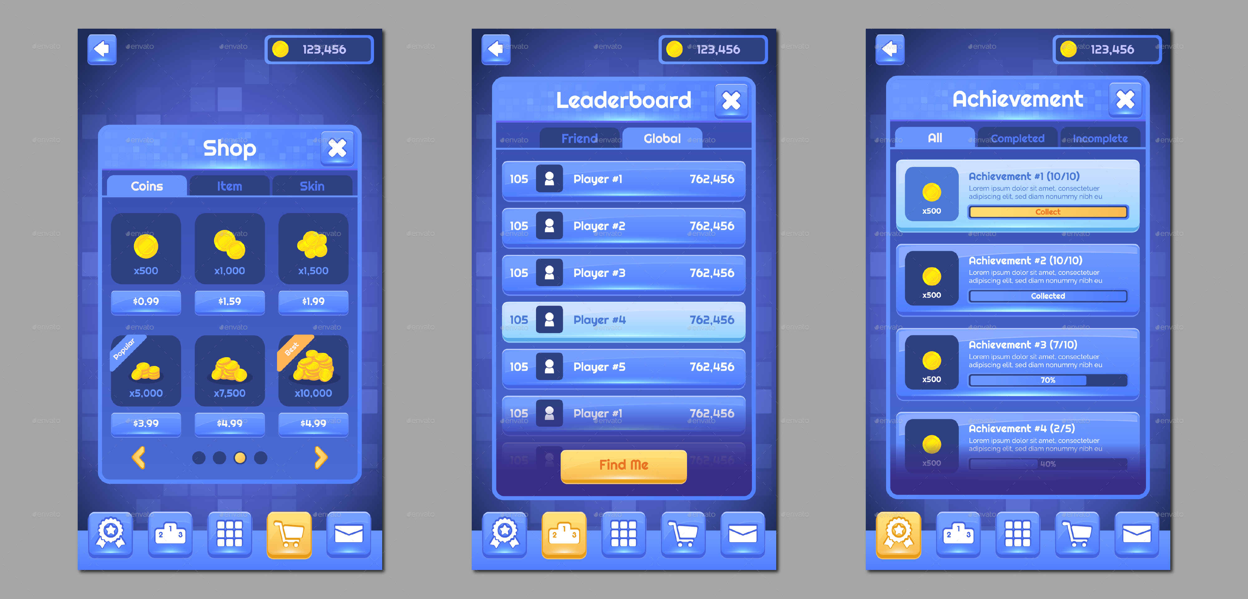 Casual Game GUI Pack 19, Game Assets | GraphicRiver