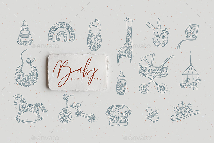 Baby Grow Icons, Vectors | GraphicRiver