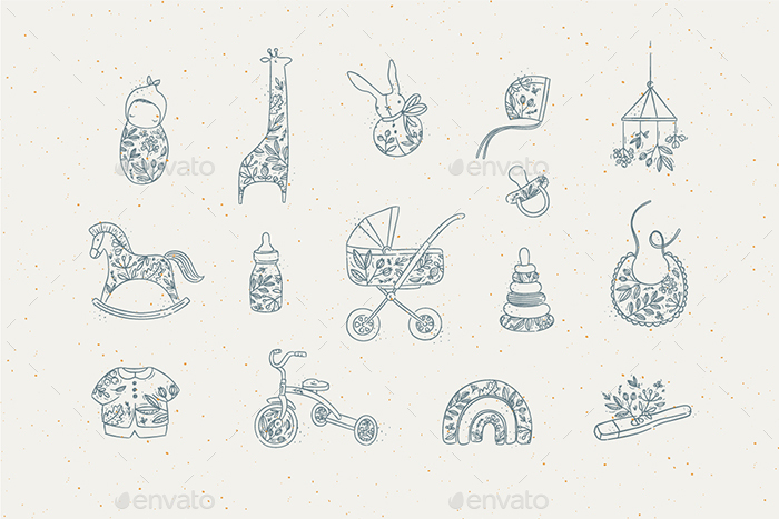Baby Grow Icons, Vectors | GraphicRiver