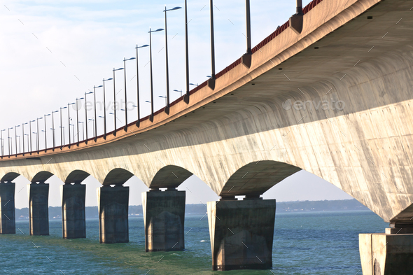 Curved Bridge over the water Stock Photo by nzooo | PhotoDune