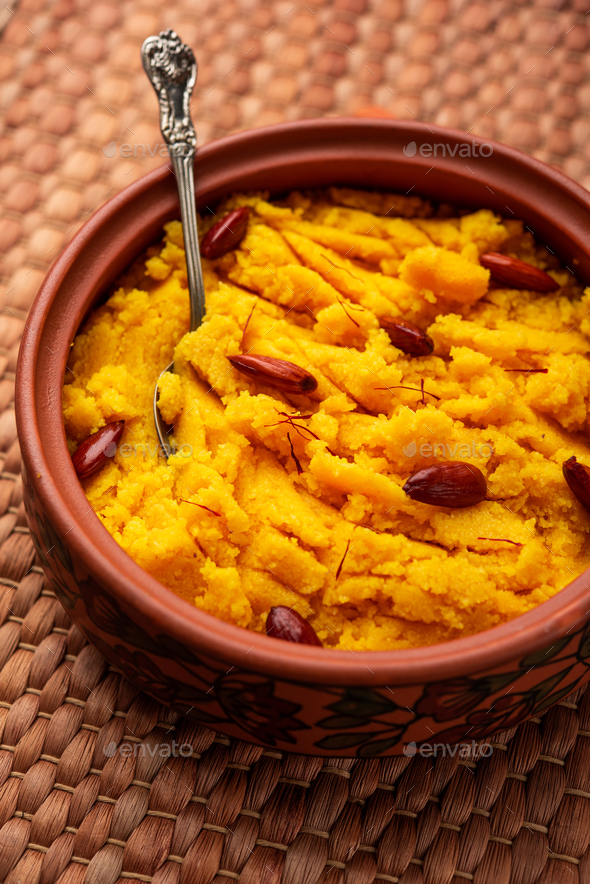 Badam Halwa or sheera also known as Almond Halwa is a traditional ...