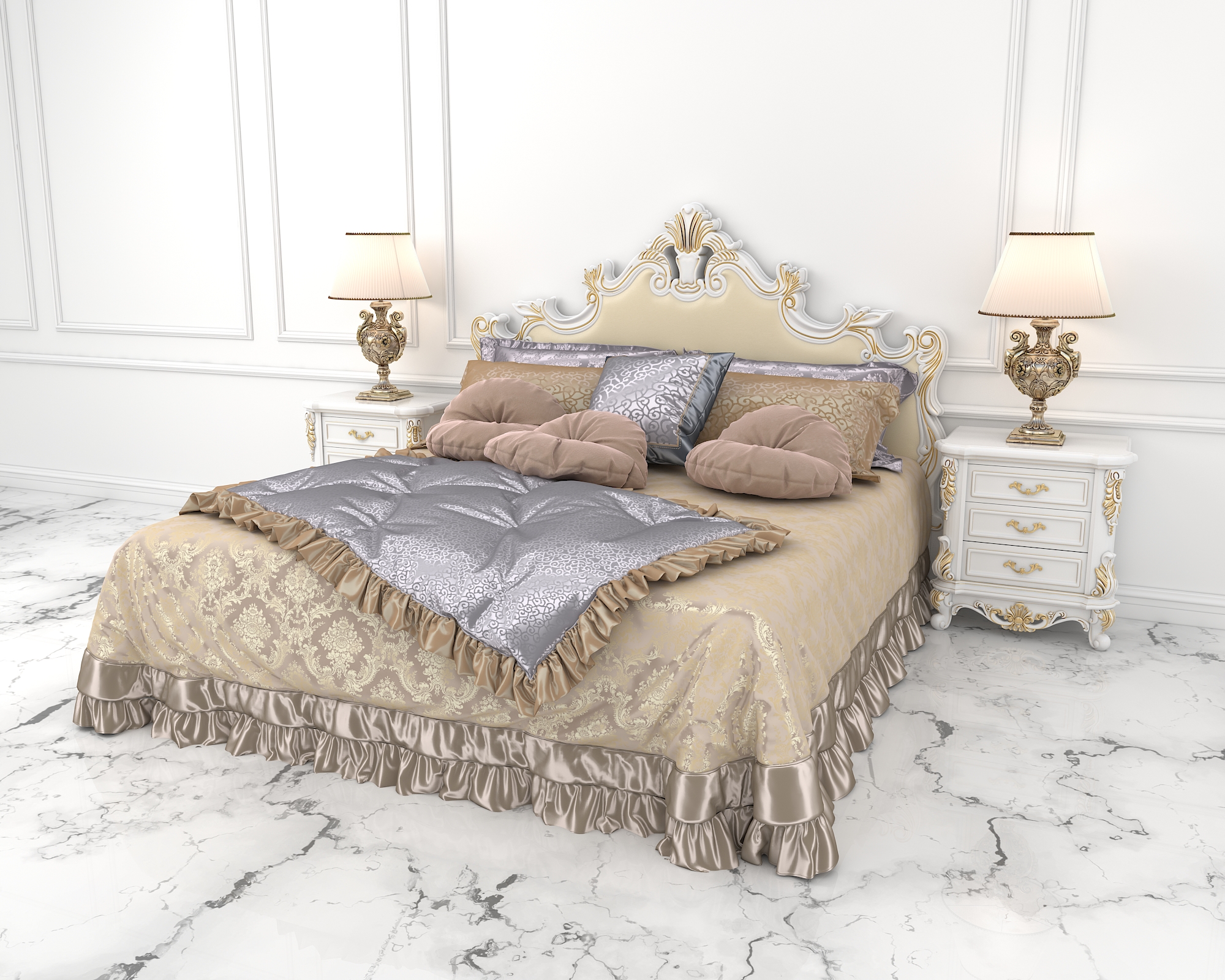 European Style Bed Set 13 by nhattuankts | 3DOcean