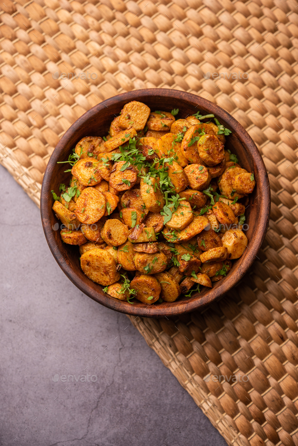 Stir fried taro roots. Arbi ki sabji, ghuiya masala curry Sabzi or arvi ...