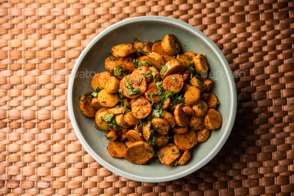 Stir fried taro roots. Arbi ki sabji, ghuiya masala curry Sabzi or arvi ...
