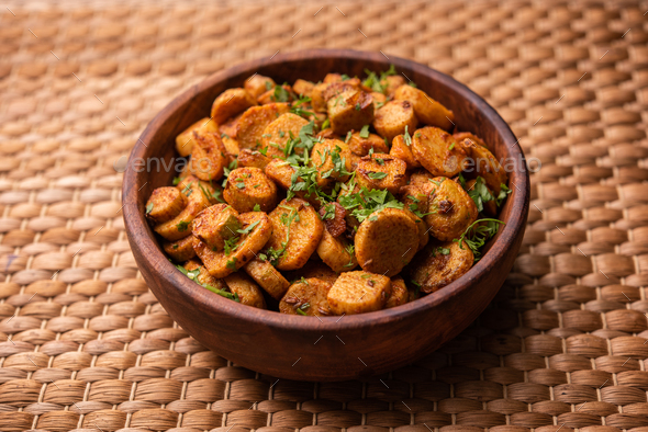 Stir fried taro roots. Arbi ki sabji, ghuiya masala curry Sabzi or arvi ...