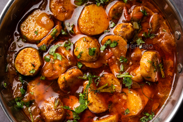 Stir fried taro roots. Arbi ki sabji, ghuiya masala curry Sabzi or arvi ...