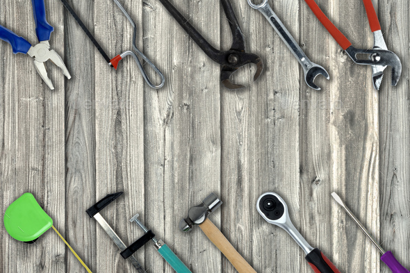 Work Tools Set Stock Photo by AlbertoCarrera | PhotoDune
