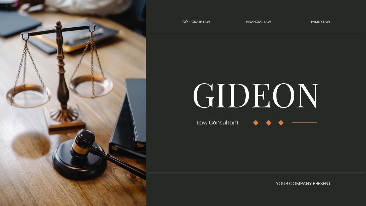 Gideon – Law Consultant PowerPoint Template, Presentation Templates