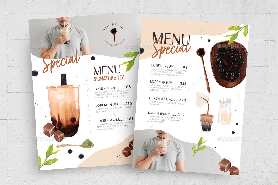 Bubble Tea Menu Template, Print Templates | GraphicRiver