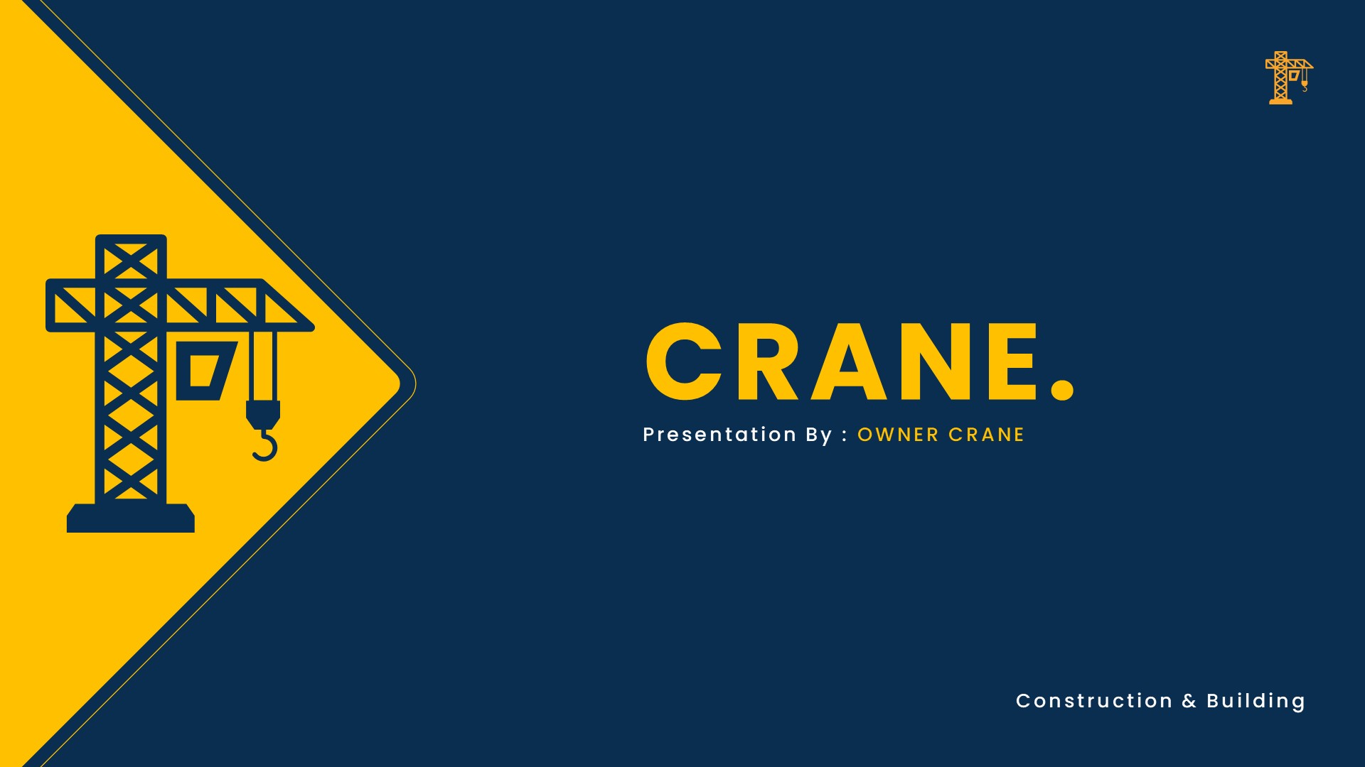 Crane - Construction & Building Google Slides Template, Presentation ...