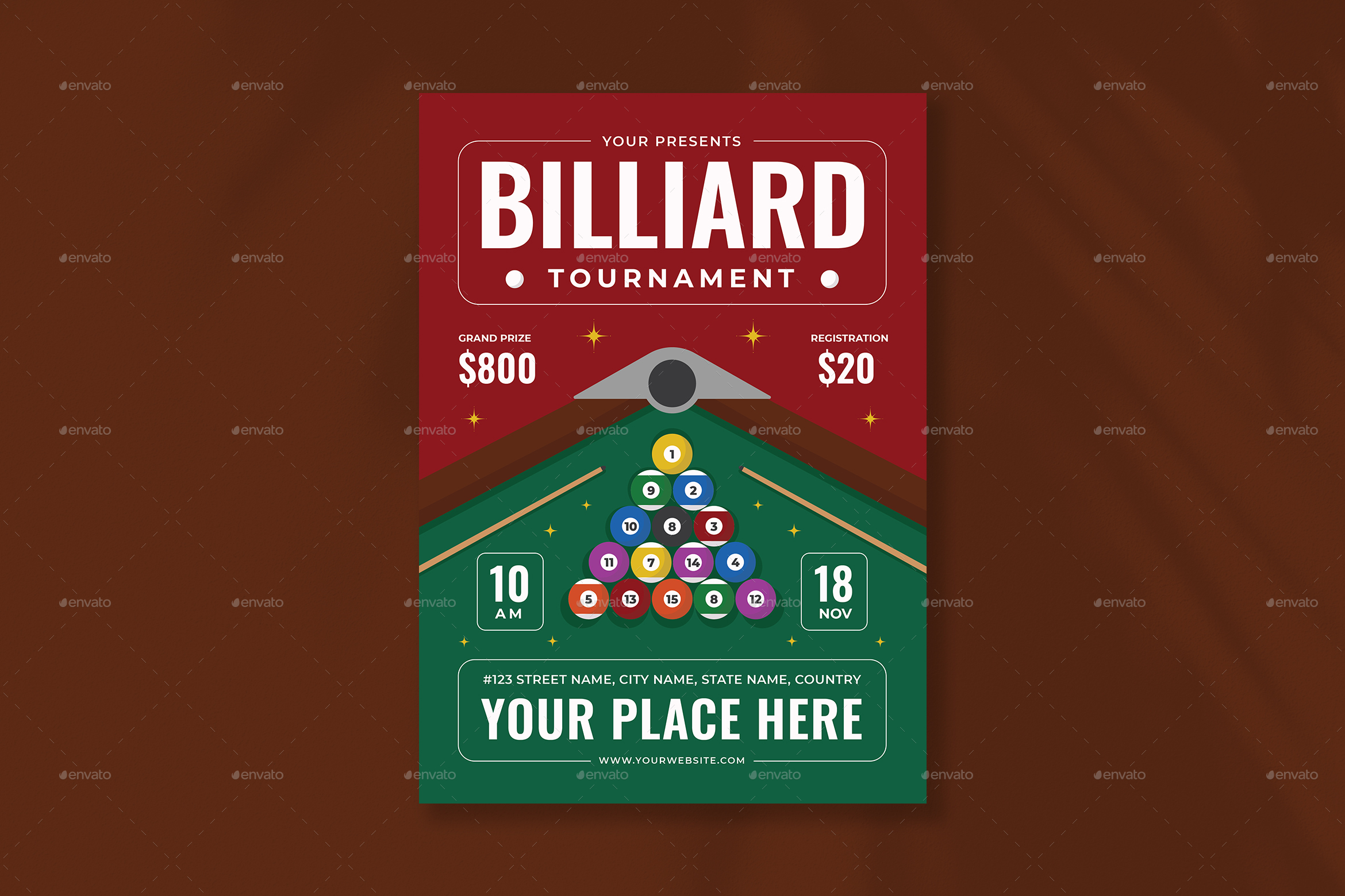 Billiard Tournament Flyer, Print Templates | GraphicRiver
