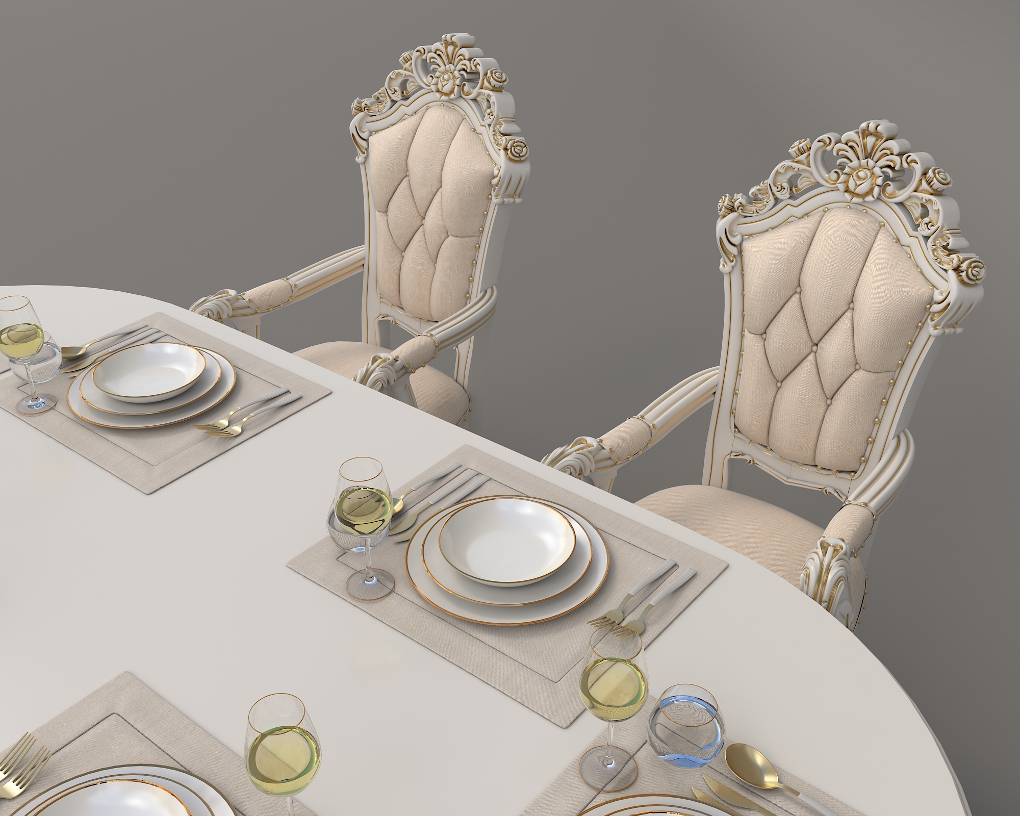 European Style Dining Table and Chairs 11 by nhattuankts | 3DOcean