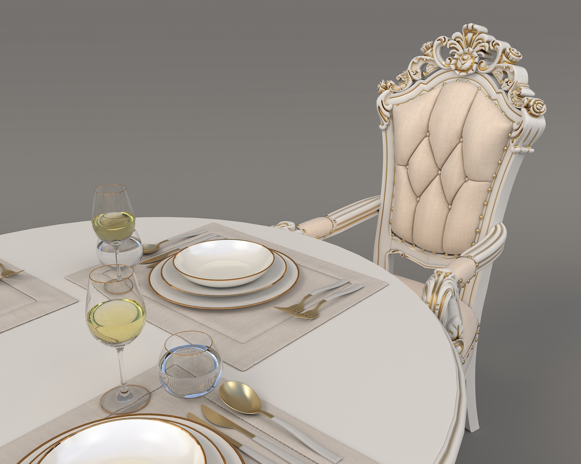 European Style Dining Table and Chairs 11 by nhattuankts | 3DOcean