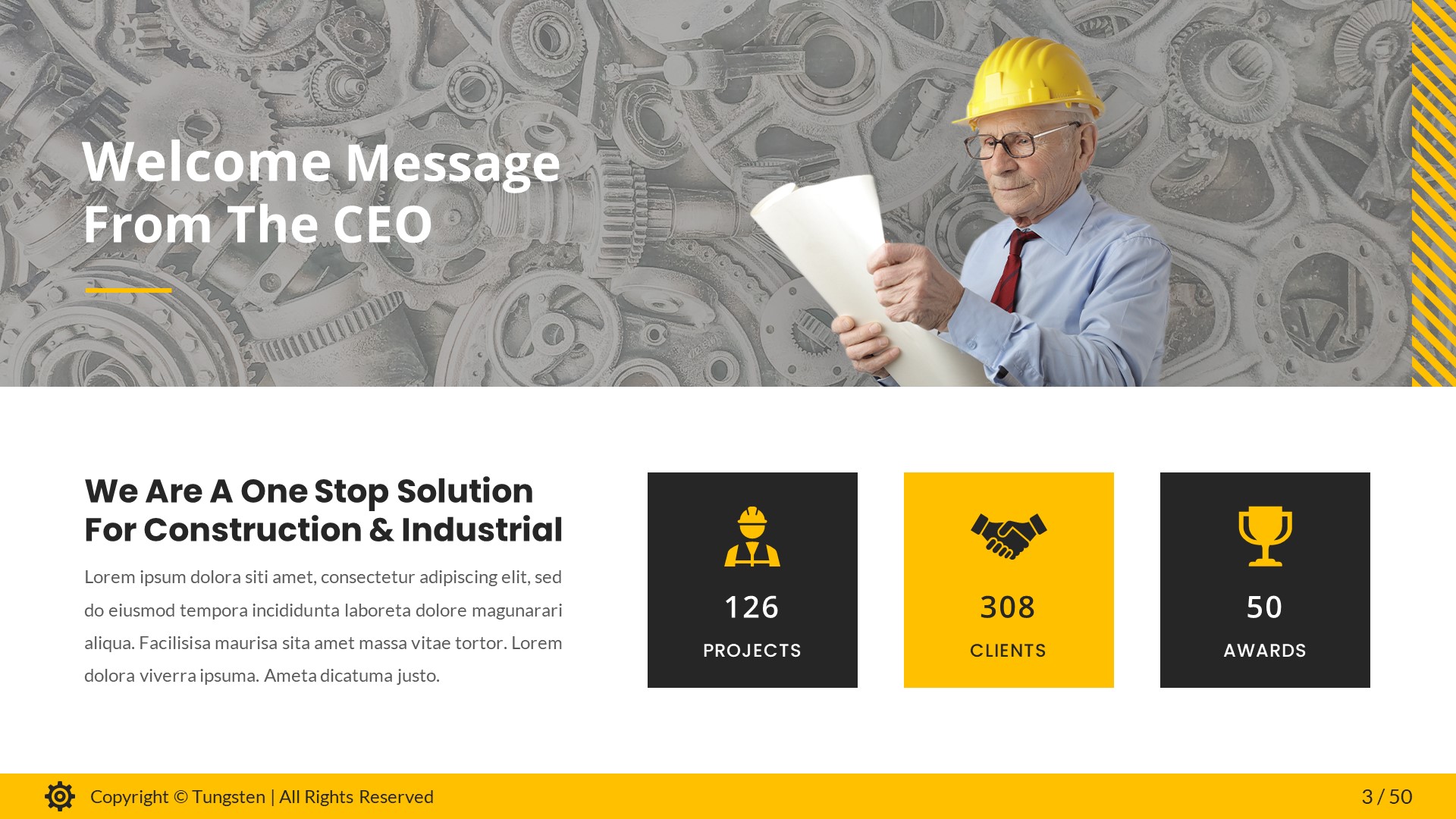 Tungsten - Construction & Industrial Engineering PowerPoint Template ...