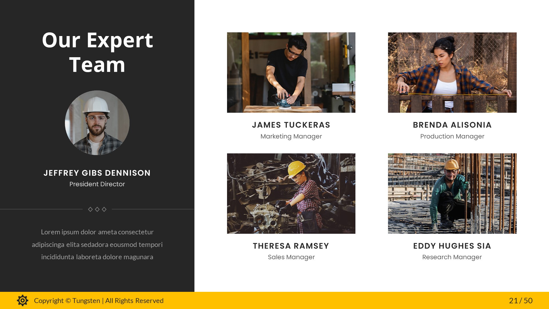 Tungsten - Construction & Industrial Engineering PowerPoint Template ...