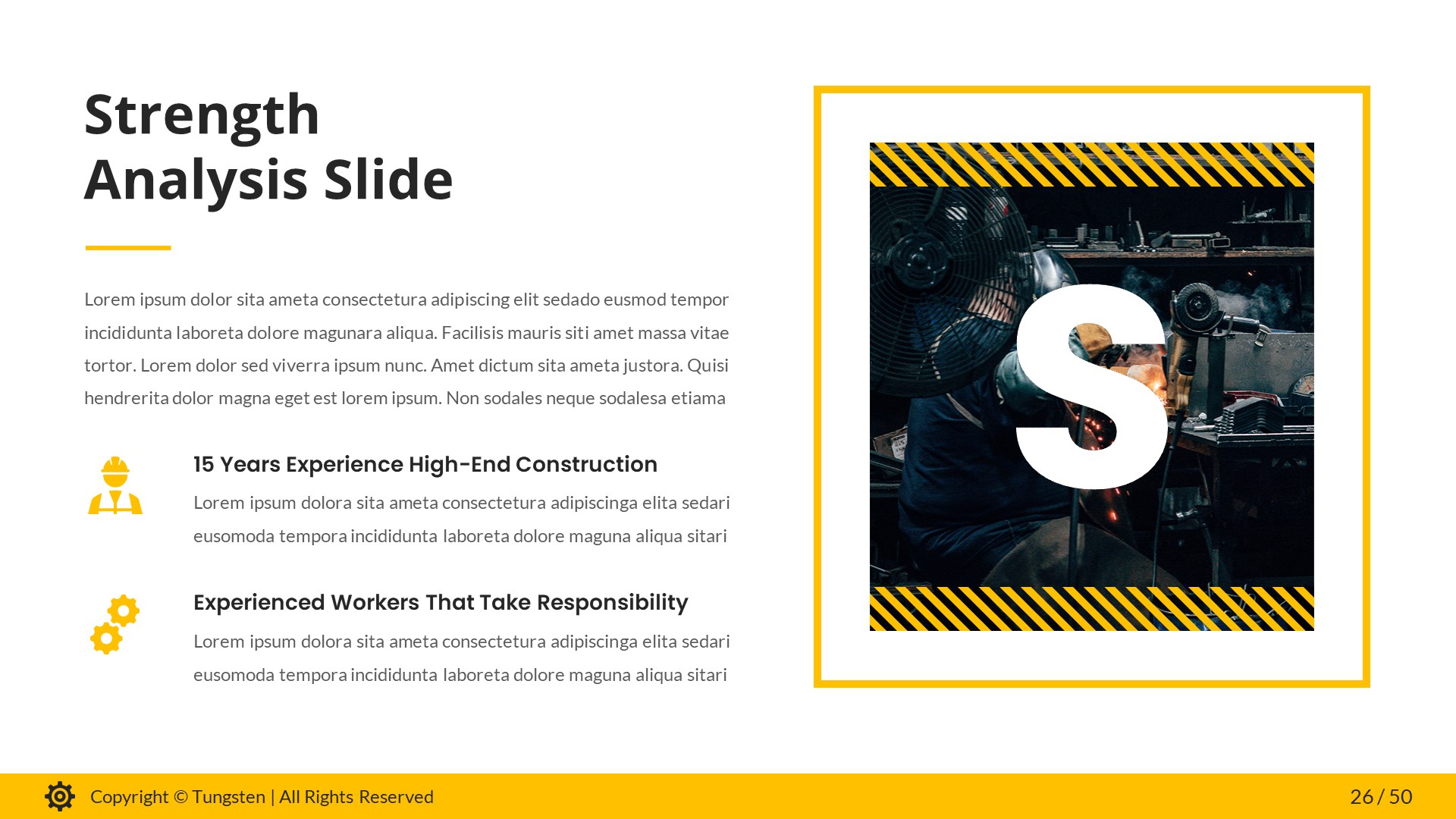 Tungsten - Construction & Industrial Engineering PowerPoint Template ...
