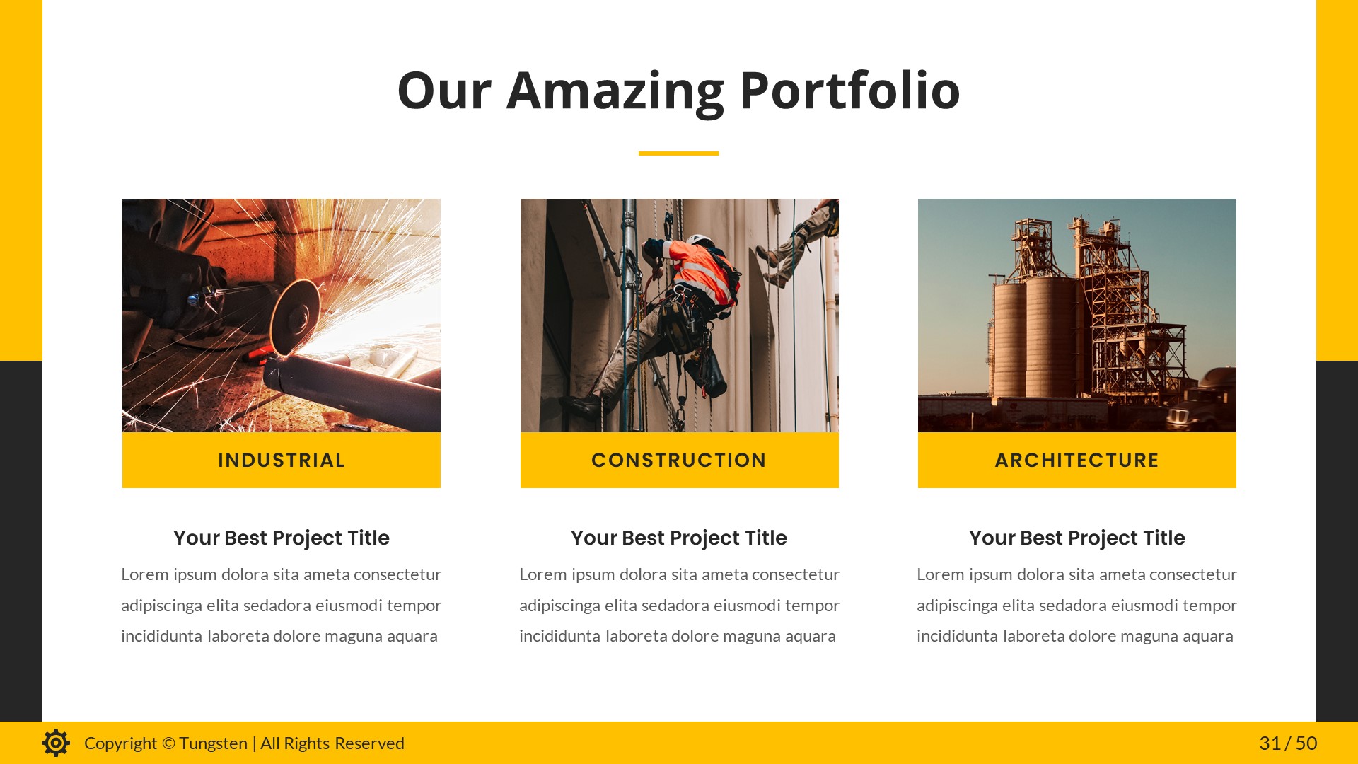 Tungsten - Construction & Industrial Engineering PowerPoint Template ...