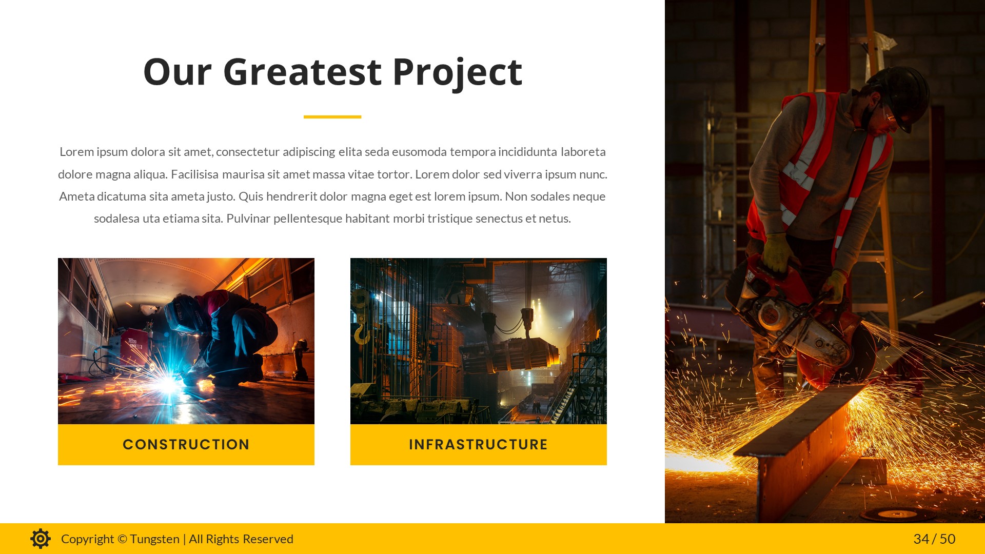 Tungsten - Construction & Industrial Engineering PowerPoint Template ...