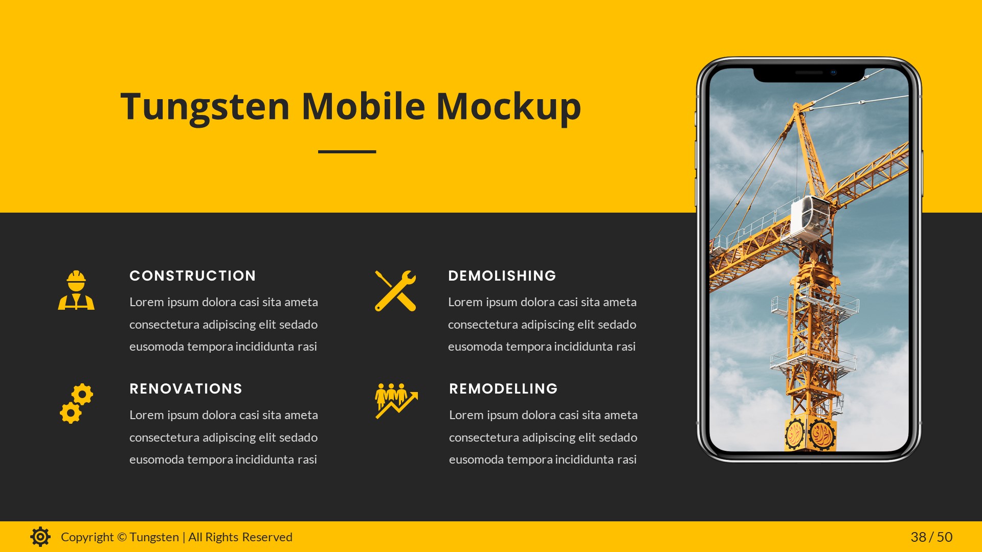 Tungsten - Construction & Industrial Engineering PowerPoint Template ...