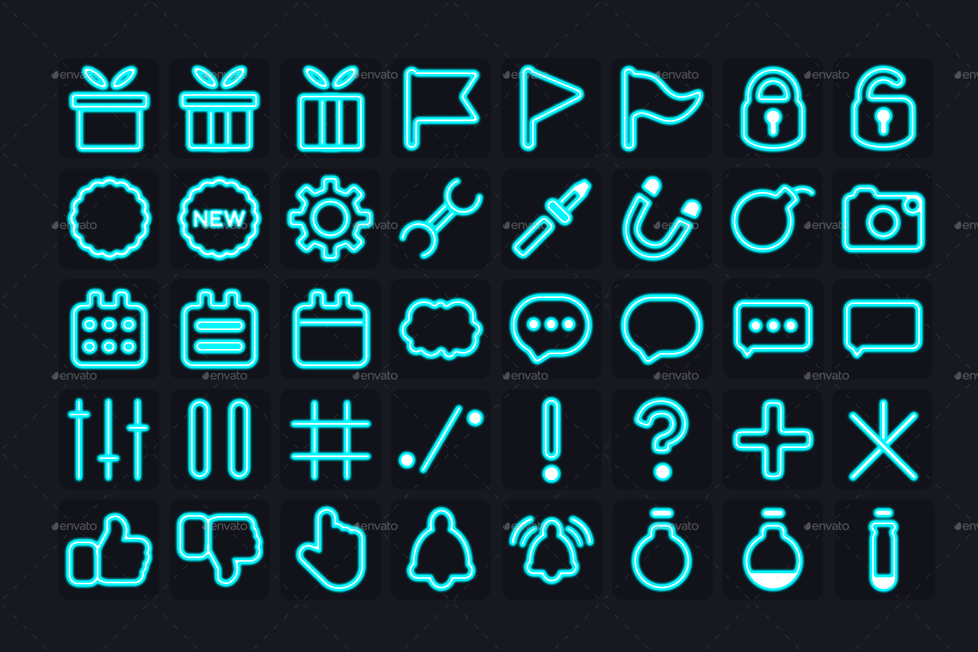Neon Icons, Icons | GraphicRiver
