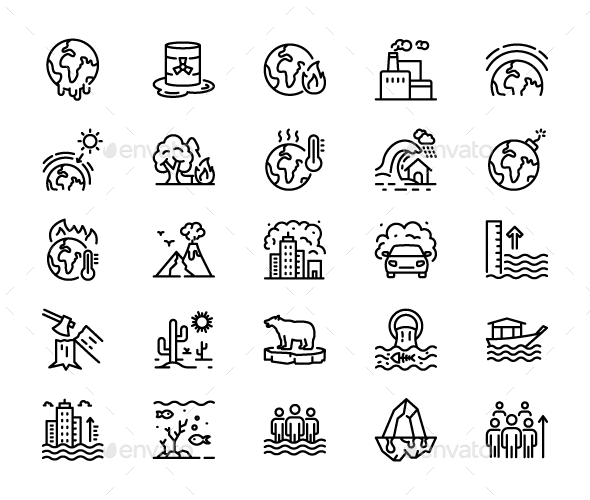 Climate Change, Icons | GraphicRiver