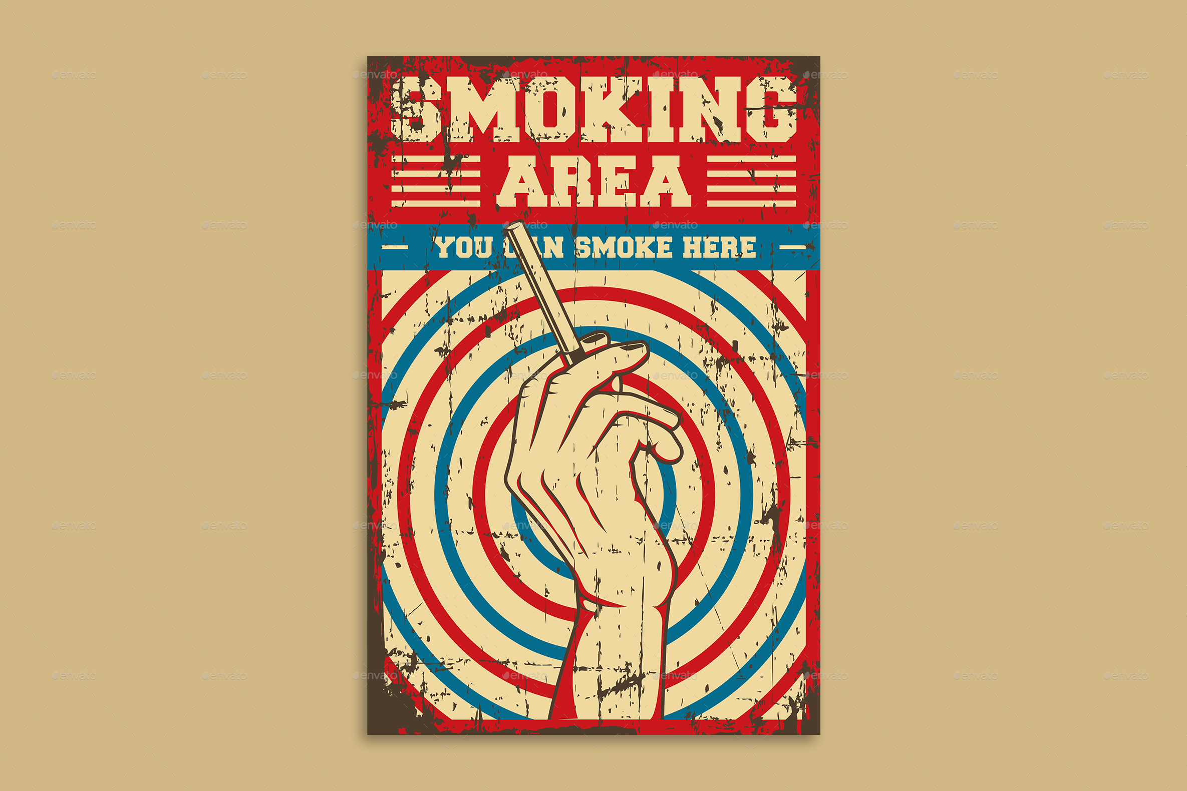 6 Vector Images of Retro Smoking Area Sign Poster, Vectors | GraphicRiver