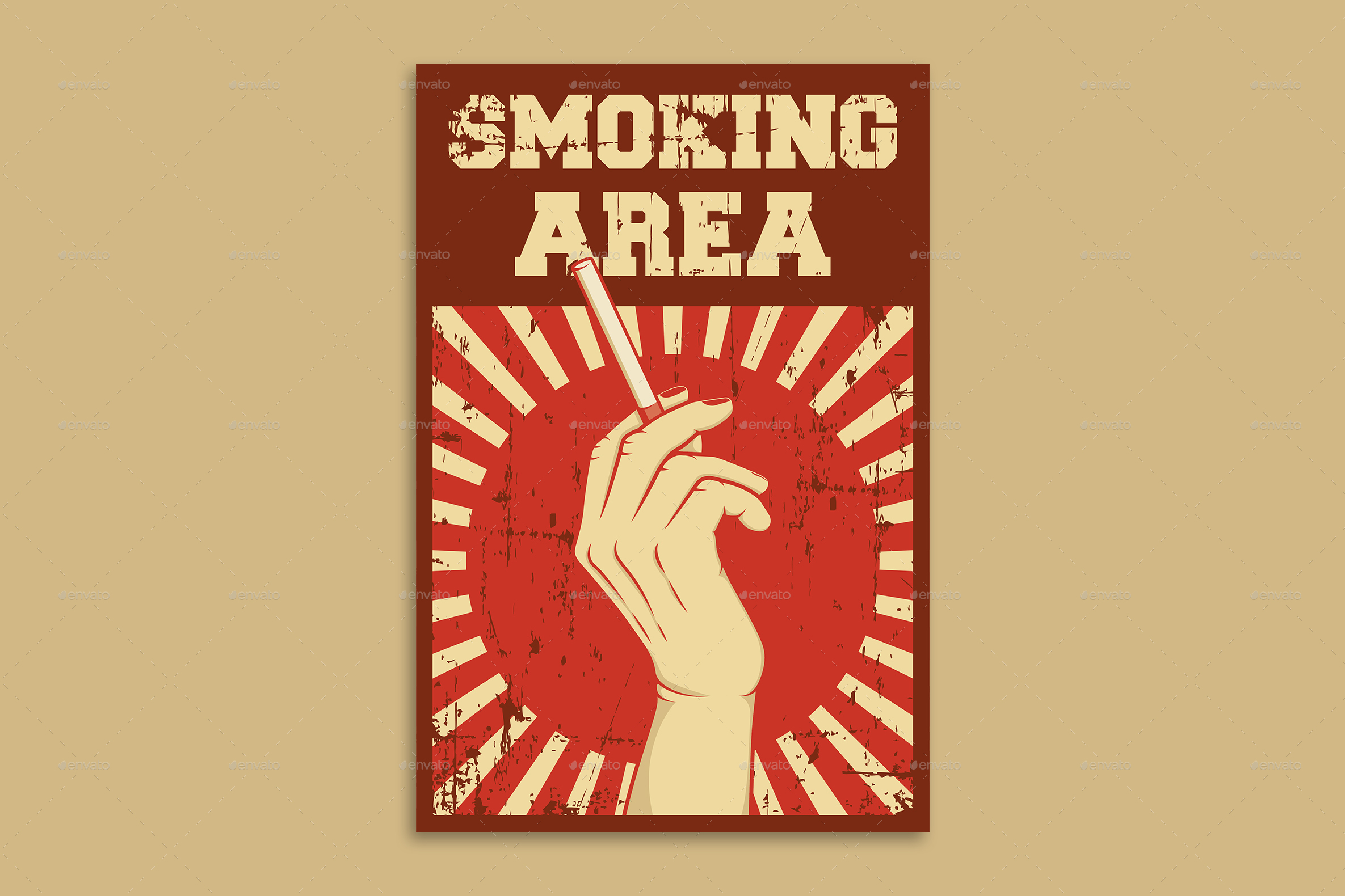 6 Vector Images of Retro Smoking Area Sign Poster, Vectors | GraphicRiver