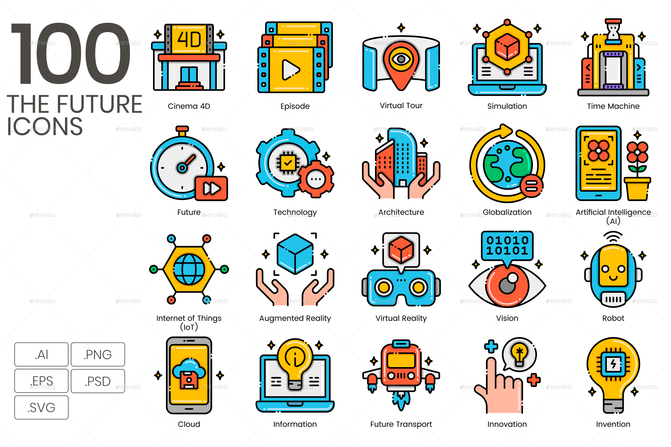 80 The Future Icons | Aesthetics Series, Icons | GraphicRiver
