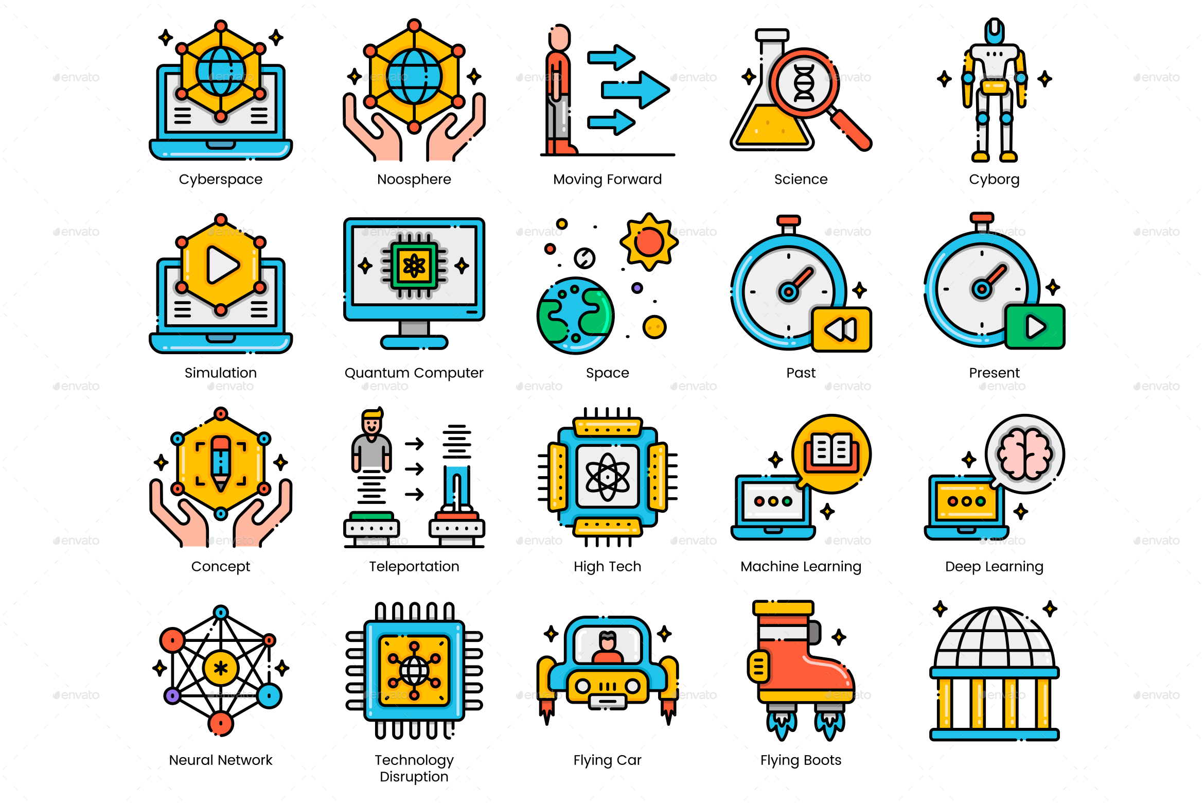 80 The Future Icons | Aesthetics Series, Icons | GraphicRiver