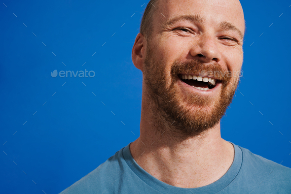 Ginger man with beard laughing and looking at camera Stock Photo by ...