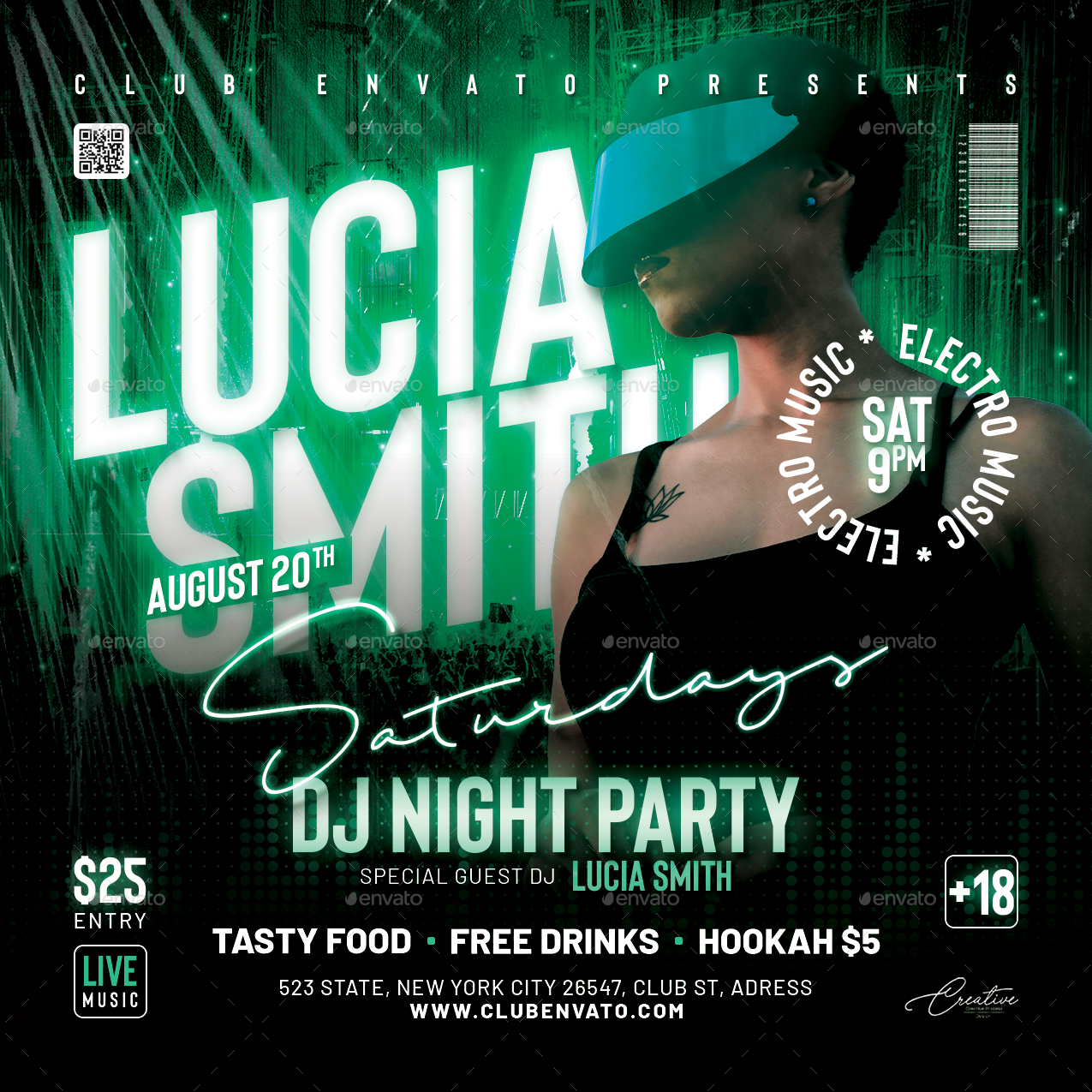 DJ Night Party Flyer, Print Templates | GraphicRiver