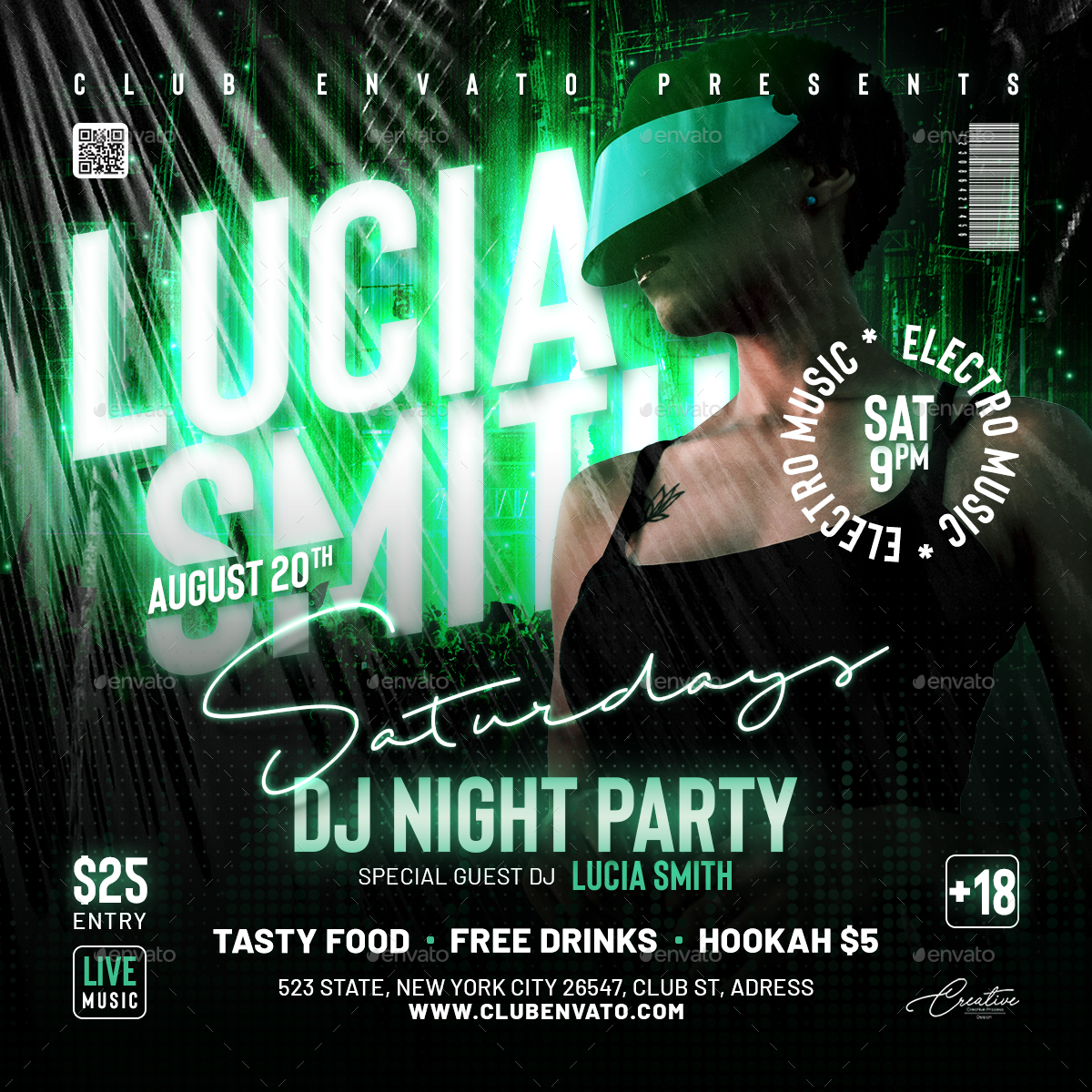 DJ Night Party Flyer, Print Templates | GraphicRiver