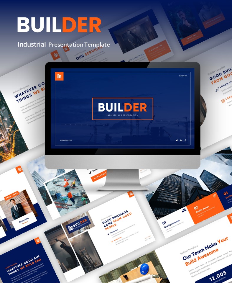 Builder - Construction & Industrial Powerpoint Template, Presentation ...