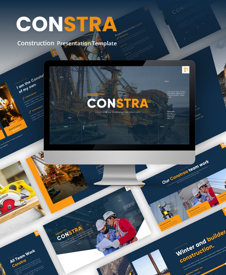 Constra - Construction Powerpoint Template, Presentation Templates