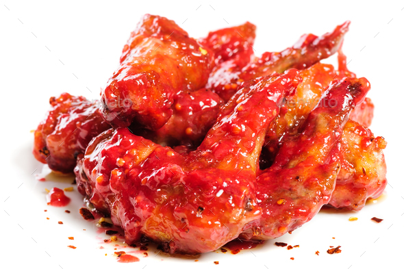 chicken wings in raspberry sauce Stock Photo by staRRush | PhotoDune