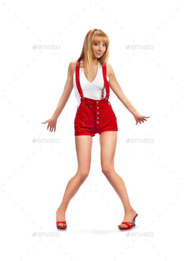 pin-up girl in red shorts Stock Photo by staRRush | PhotoDune