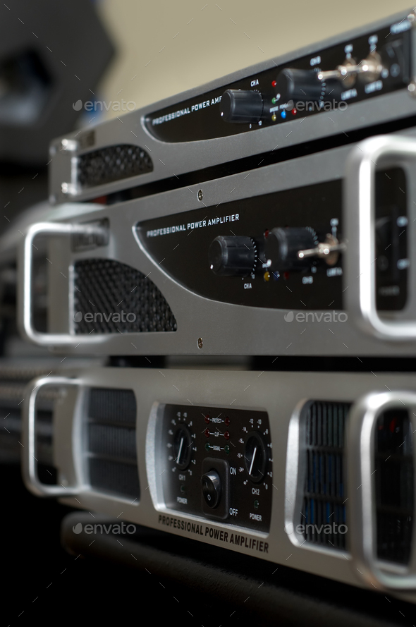 professional power amplifier Stock Photo by staRRush | PhotoDune