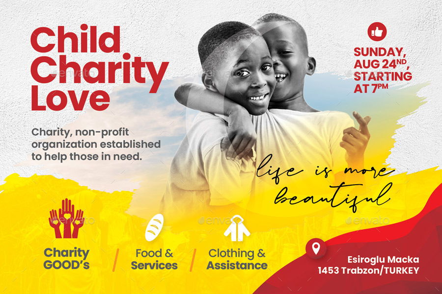 Charity Postcard Templates, Print Templates | GraphicRiver