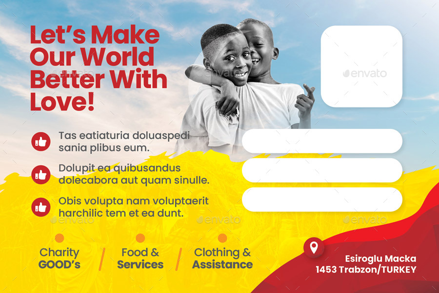 Charity Postcard Templates, Print Templates | GraphicRiver