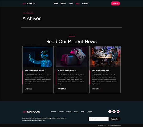 Digious - Virtual Reality Services Elementor Template Kit by Rometheme