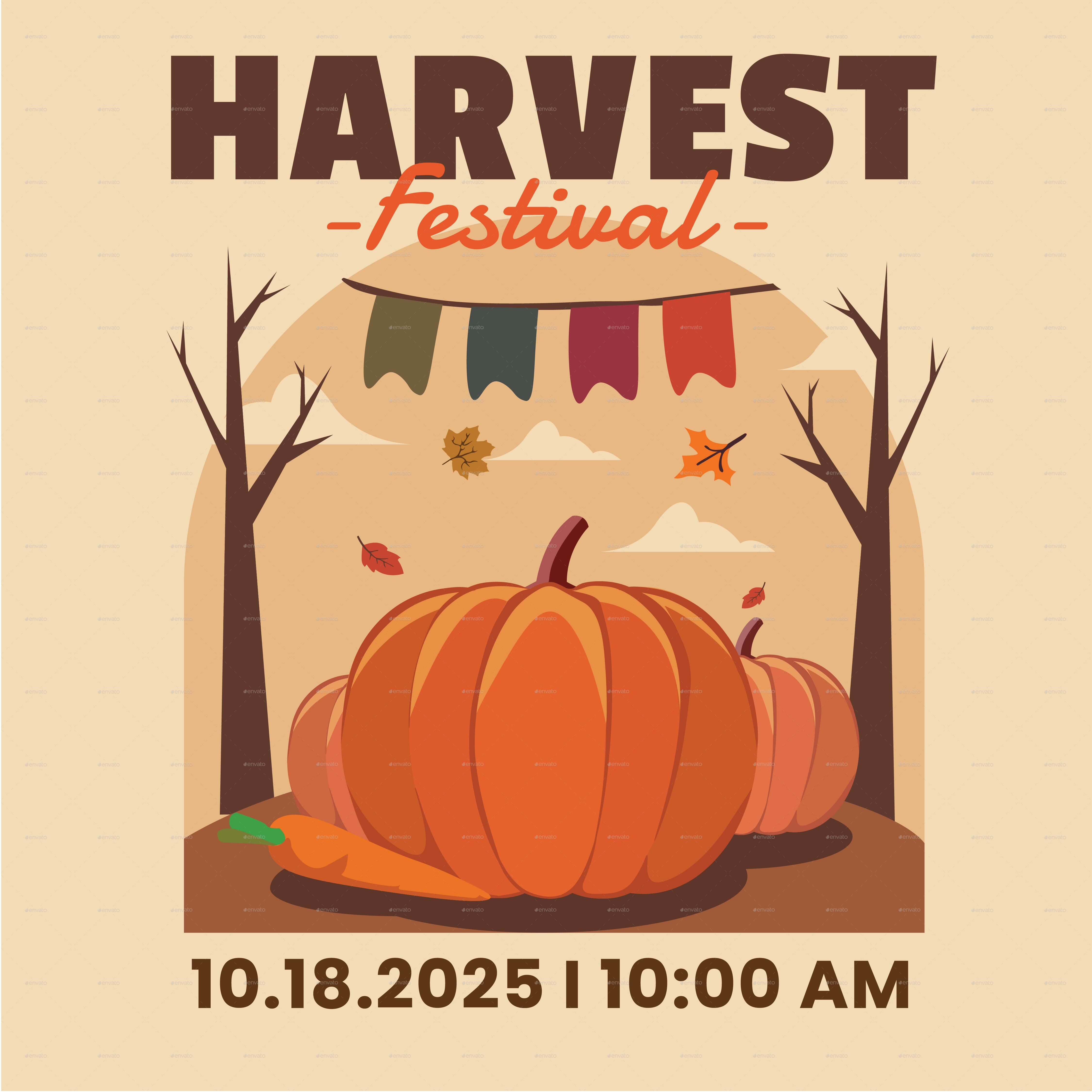 Harvest Festival Flyer Template, Print Templates | GraphicRiver