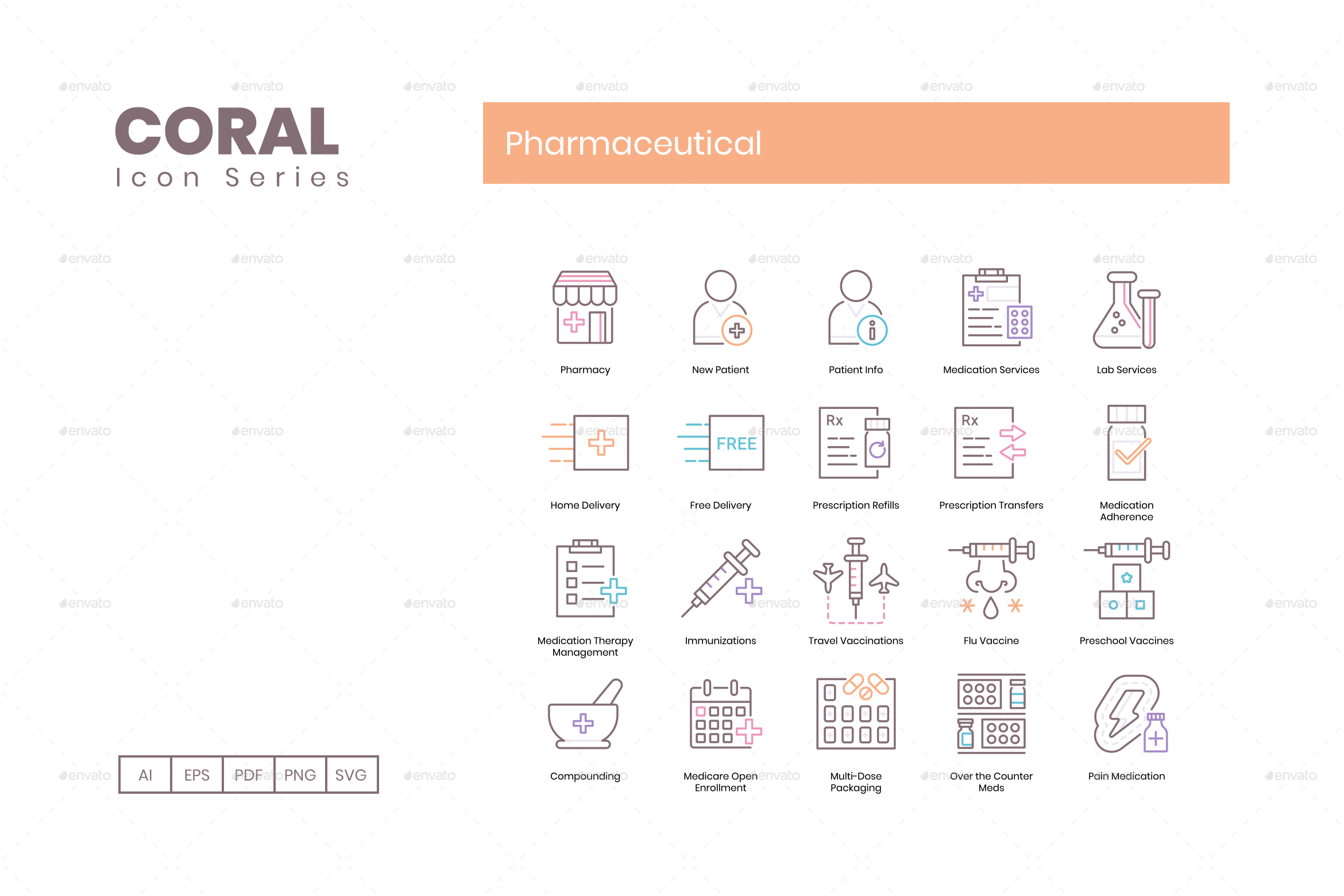 85 Pharmaceutical Line Icons by Krafted | GraphicRiver