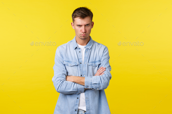 Lifestyle, people emotions and summer leisure concept. Angry offended ...