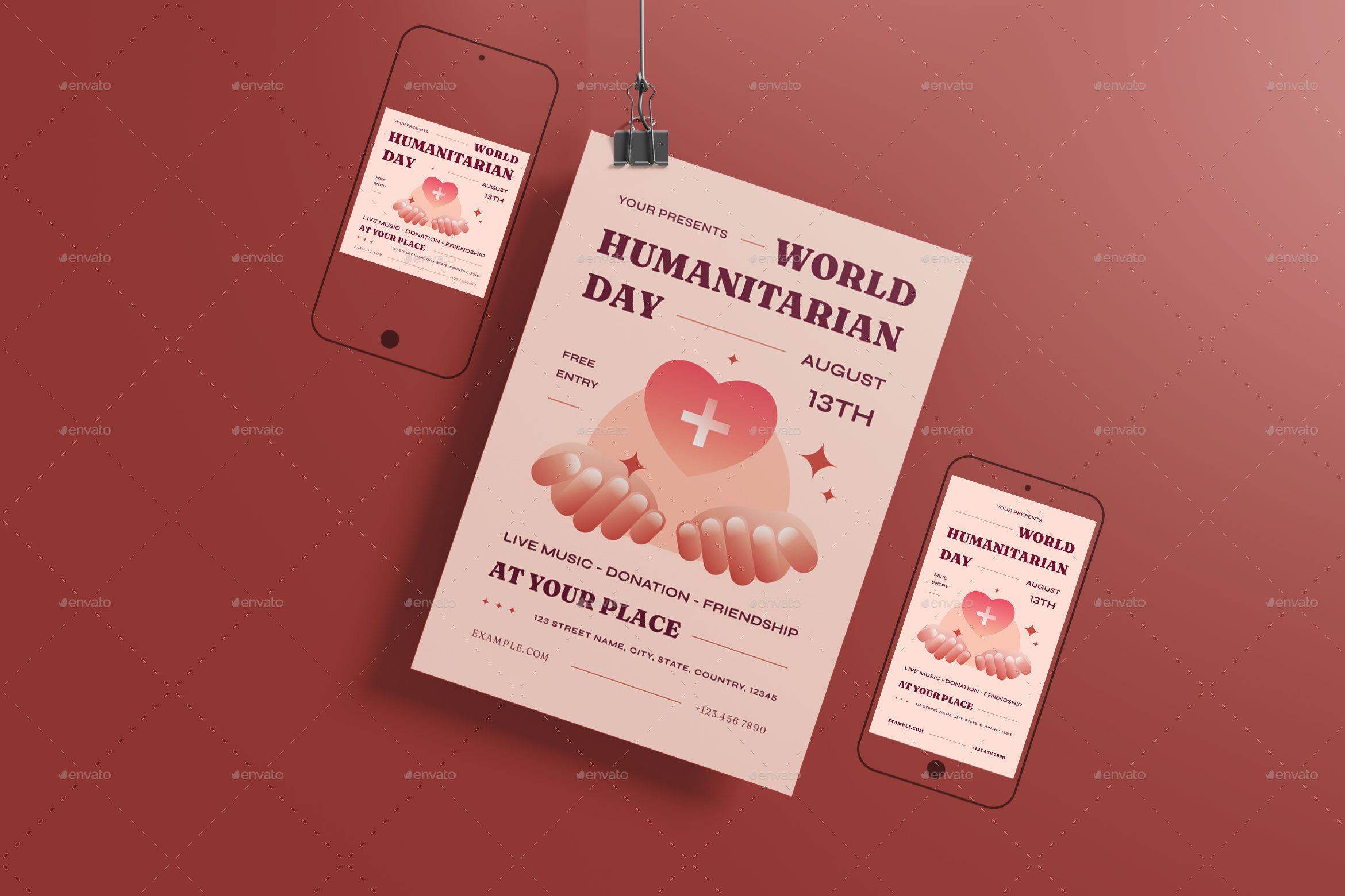 World Humanitarian Day Flyer Set, Print Templates | GraphicRiver