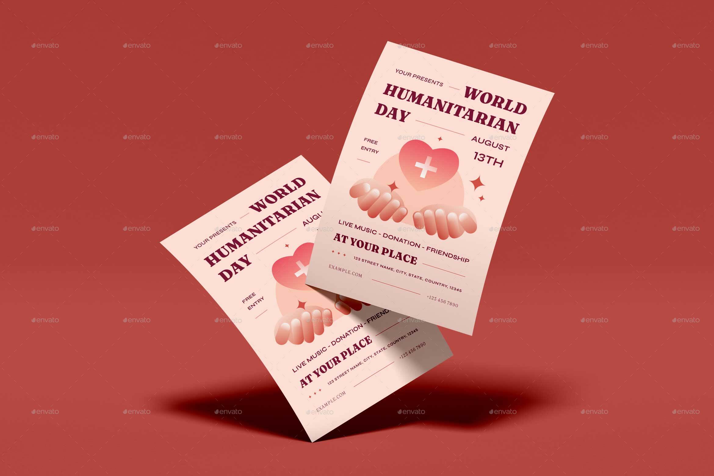 World Humanitarian Day Flyer Set, Print Templates | GraphicRiver