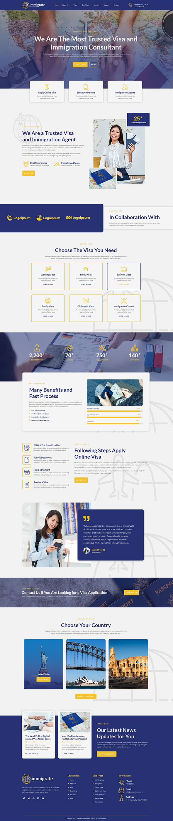 Gimmigrate - Immigration & Visa Consulting Elementor Template Kit by ...