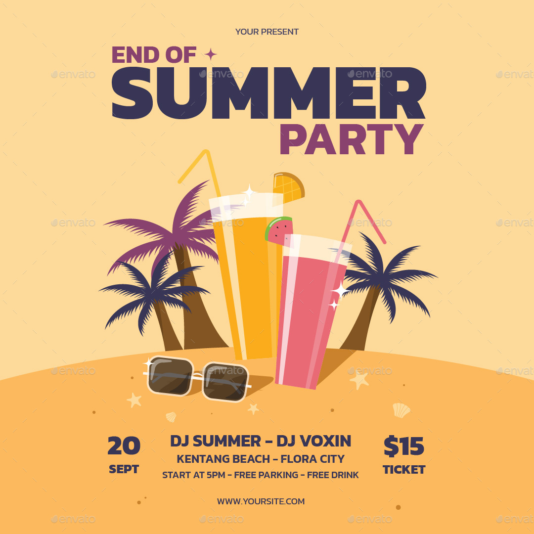 Summer End Party Flyer, Print Templates | GraphicRiver
