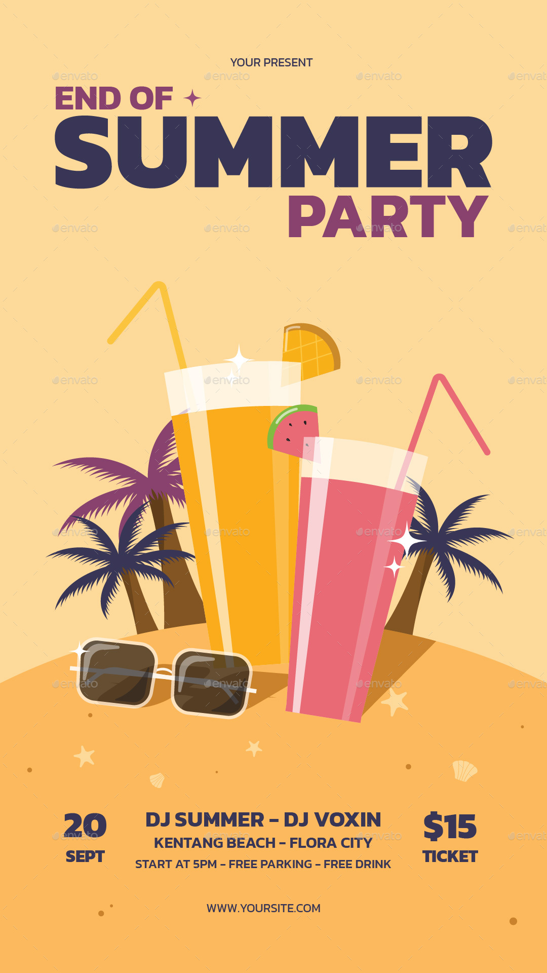 Summer End Party Flyer, Print Templates | GraphicRiver