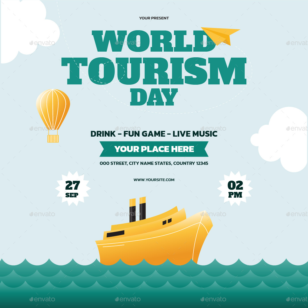 World Tourism Day Flyer, Print Templates | GraphicRiver